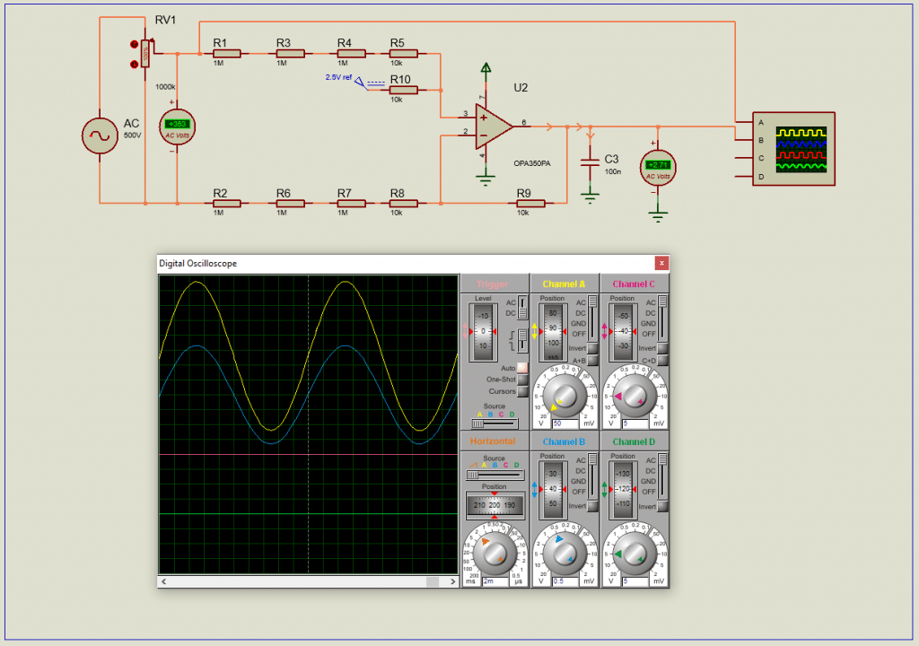 How to measure floating high voltage AC with Op-Amp - Lab Projects BD